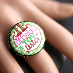 Official Toy Tester Ring. Christmas Ring. Holiday Jewelry. Adjustable ...