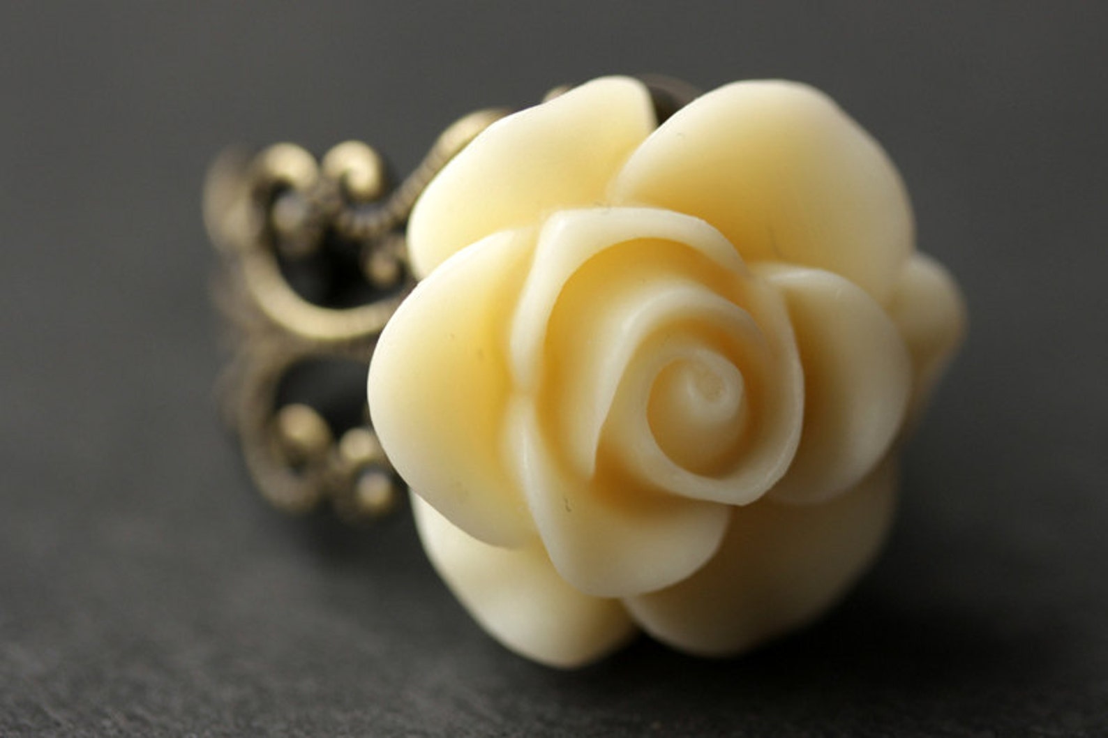 Ivory Rose Ring. Ivory Flower Ring. Gold Ring. Silver Ring. Bronze Ring ...