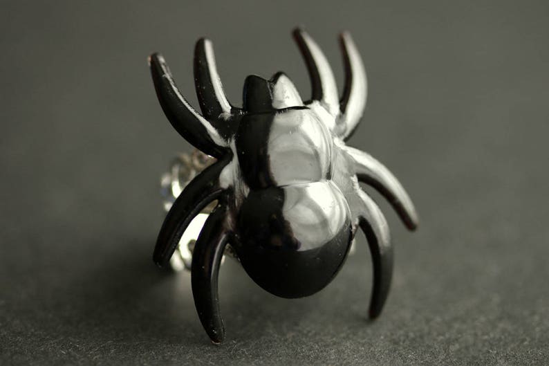 Black Spider Ring. Halloween Ring. Filigree Ring. Adjustable | Etsy