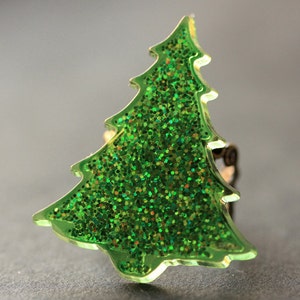 Christmas Tree Ring. Glitter Ring. Christmas Ring. Holiday Jewelry ...