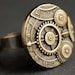 Clockwork Gears Ring. Steampunk Ring. Handmade Button Ring. Bronze Ring ...
