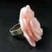 Pink Felt Flower Ring. Felt Ring With Aged Silver Adjustable Ring Base ...