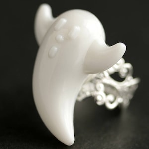 Spooky Ghost Ring. Halloween Ring. Filigree Ring. Adjustable Ring. Gold ...