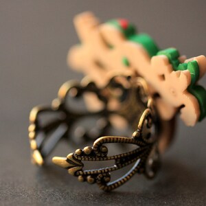 Santa's Reindeer Ring. Holiday Ring. Deer Ring. Christmas Ring. Holiday ...