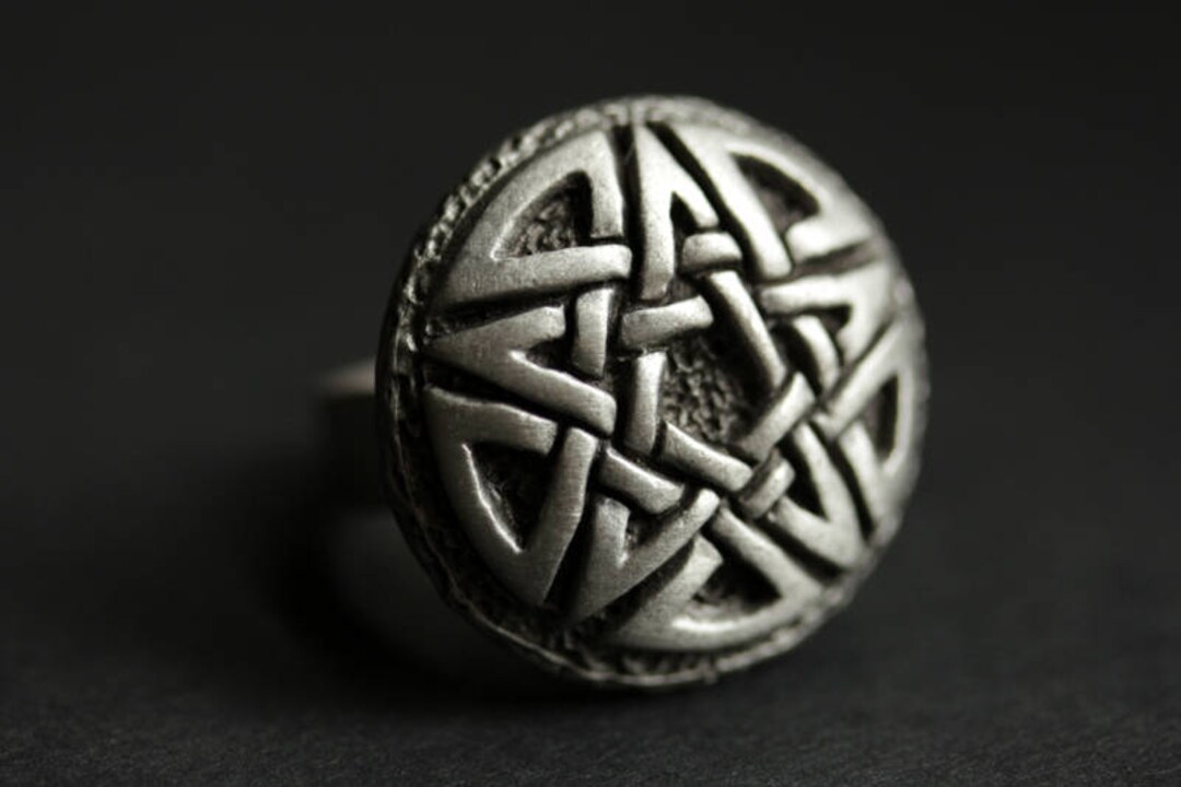Pentagram Ring. Pagan Ring. Pewter Ring. Adjustable Ring. Wiccan Ring ...