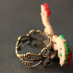 Reindeer Ring. Christmas Ring. Deer Ring. Holiday Jewelry. Adjustable ...