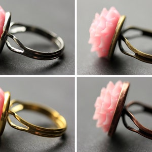 Pink Mum Flower Ring. Pink Chrysanthemum Ring. Pink Flower Ring. Pink ...