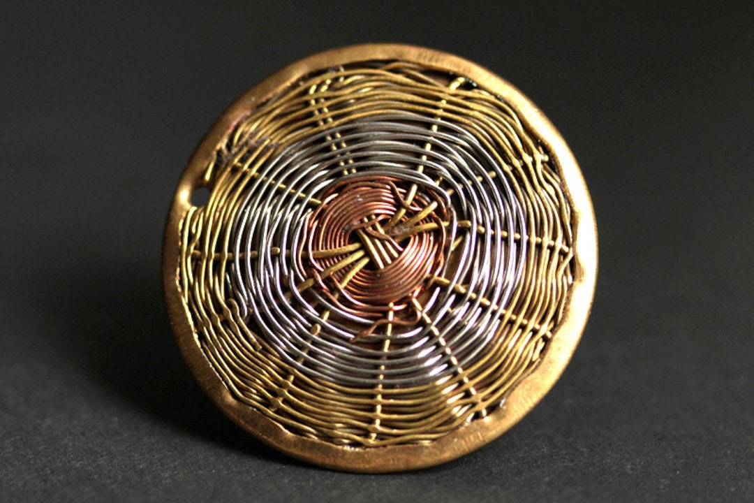 Round Basket Weave Ring. Copper Silver and Bronze Ring. Handmade Ring ...