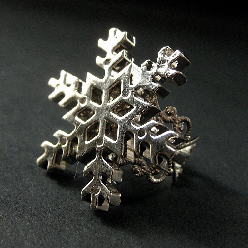 Snowflake Ring. Christmas Ring. Snow Flake Ring. Silver - Etsy
