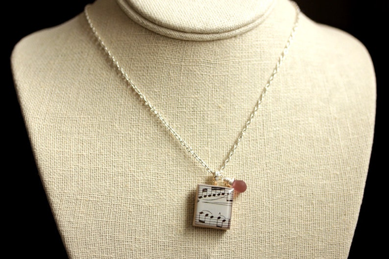 Sheet Music Necklace. Music Lover Necklace. Symphony Necklace. Scrabble ...