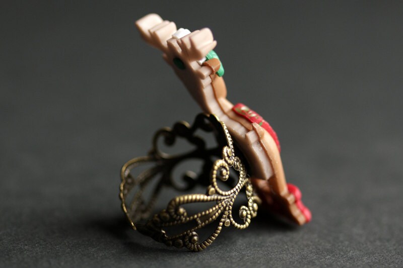 Christmas Reindeer Ring. Holiday Ring. Santa's Reindeer Ring. Christmas ...