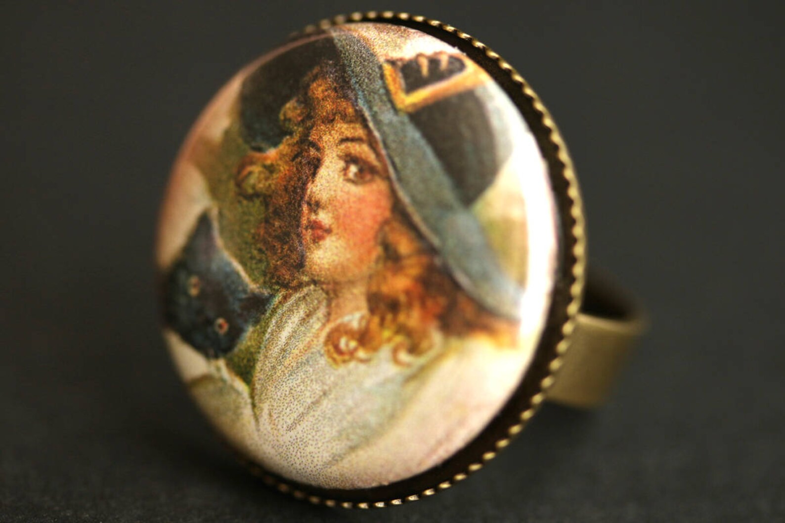 Autumn Pilgrim Ring. Thanksgiving Ring. Vintage Postcard - Etsy
