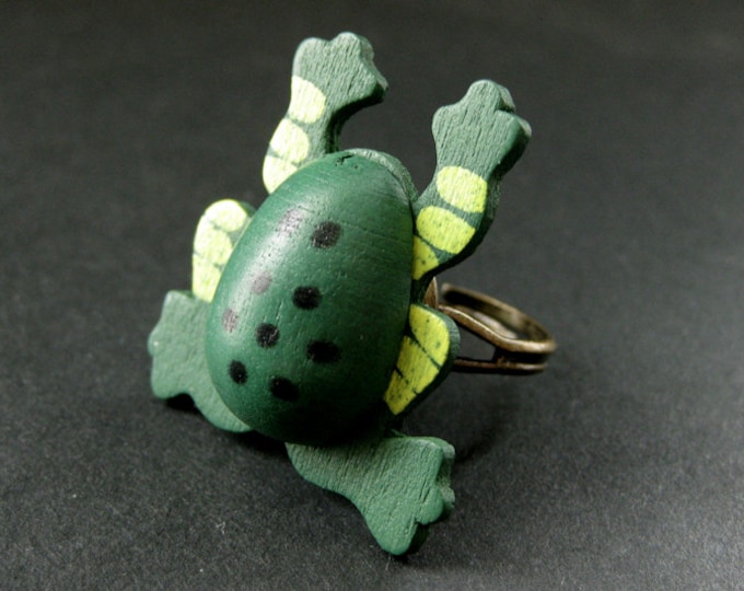 Turquoise Frog Ring, December Birthstone, Hand Crafted Recycled ...