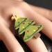 Christmas Tree Ring. Holiday Ring. Christmas Jewelry. Adjustable Ring ...