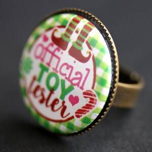 Official Toy Tester Ring. Christmas Ring. Holiday Jewelry. Adjustable ...