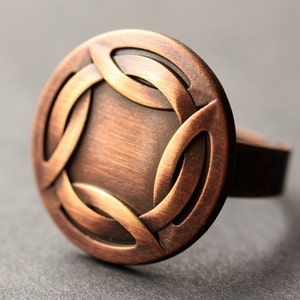 Copper Celtic Knot Ring. Button Ring. Copper Ring. Adjustable Ring ...
