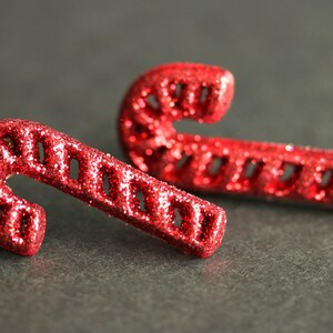 Red Candy Cane Earrings Christmas Earrings Red Earrings Glitter