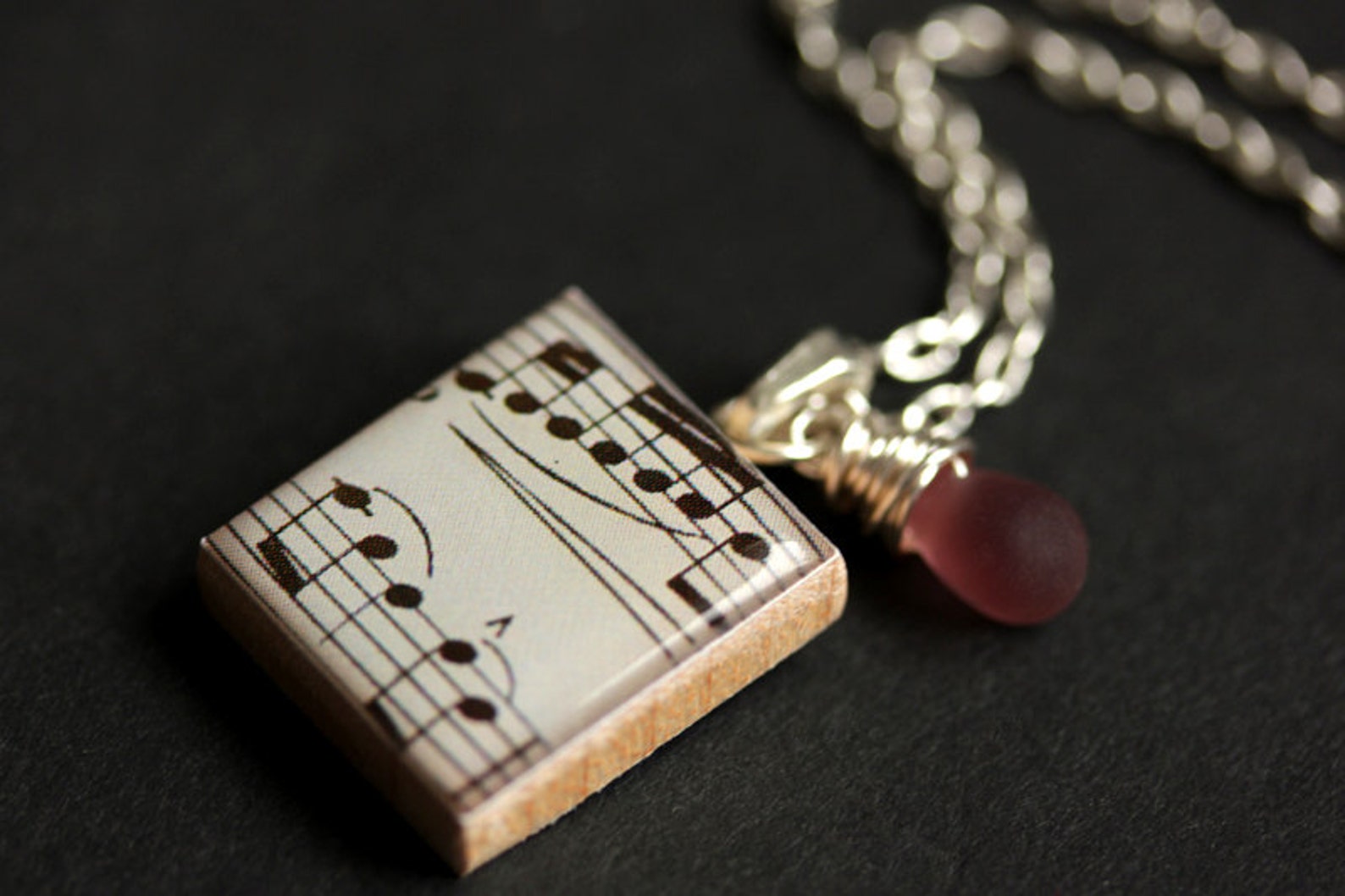 Sheet Music Necklace. Music Lover Necklace. Symphony Necklace. Scrabble ...