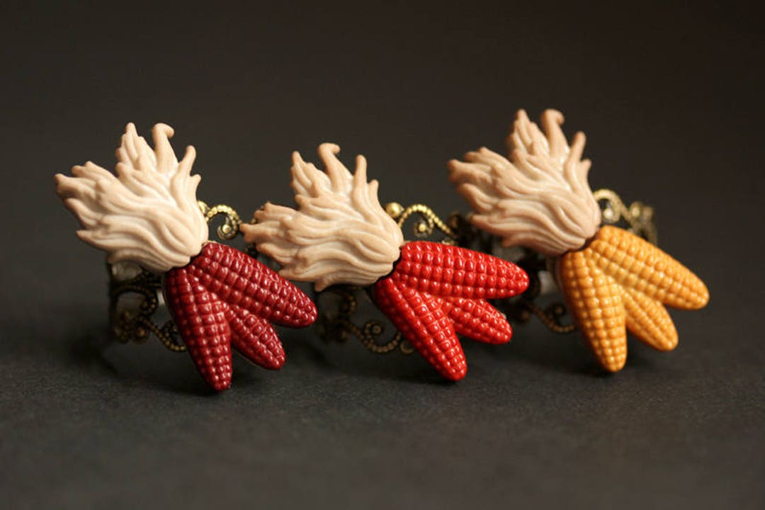 Corn Husk Ring. Autumn Harvest Ring. Food Ring. Fall Jewelry. Corn Cob ...