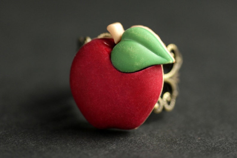 Apple Ring. Red Ring. Fruit Ring. Red Apple Ring. Food Ring. - Etsy