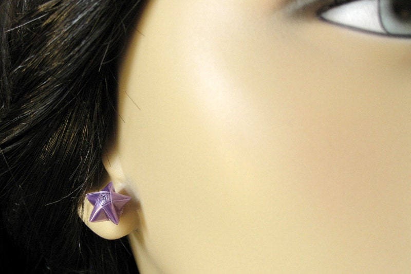 Purple Origami Star Earrings. Purple Star Earrings. Origami | Etsy