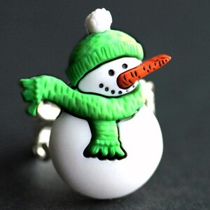 Snowman Ring. Holiday Ring. Winter Ring. Snow Man Ring. Green Ring ...