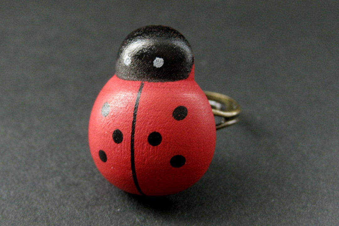 Ladybug Ring. Lady Bug Ring in Bronze. Adjustable Ring. Handmade ...