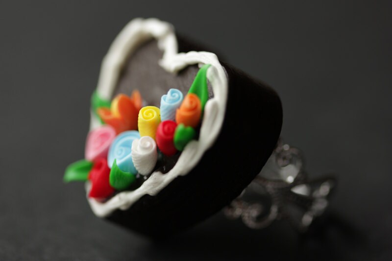 Heart Shaped Cake Ring. Heart Ring. Food Ring. Adjustable | Etsy