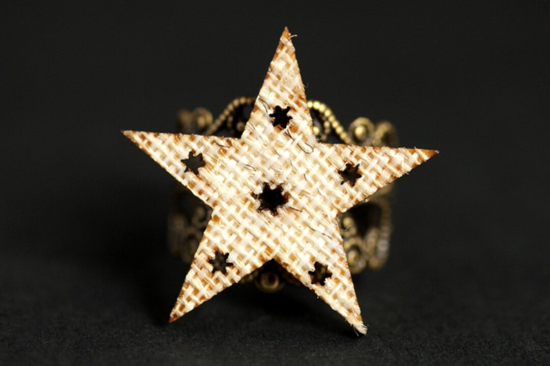 Stern Ring. Rustikaler Weihnachtsstern Ring. Urlaub Ring. Rustikaler ...