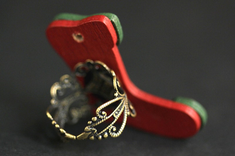 Christmas Stocking Ring. Holiday Ring. Christmas Jewelry. - Etsy