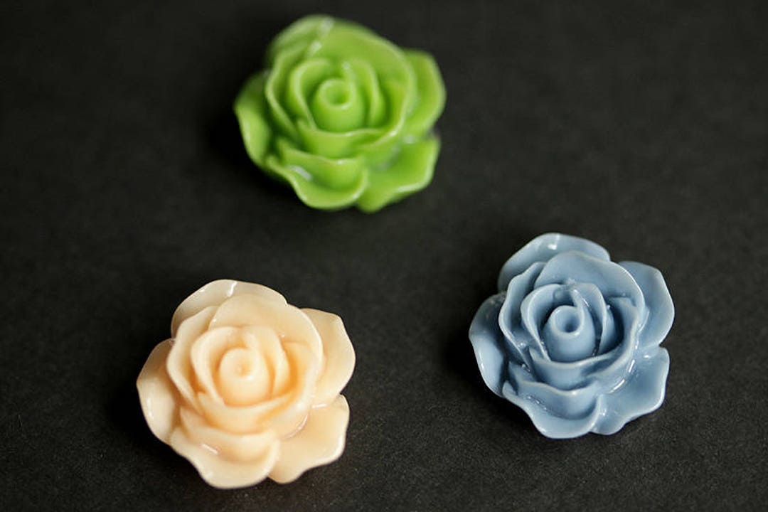 Set of Three Rose Magnets. Flower Fridge Magnets. Floral Magnets in ...