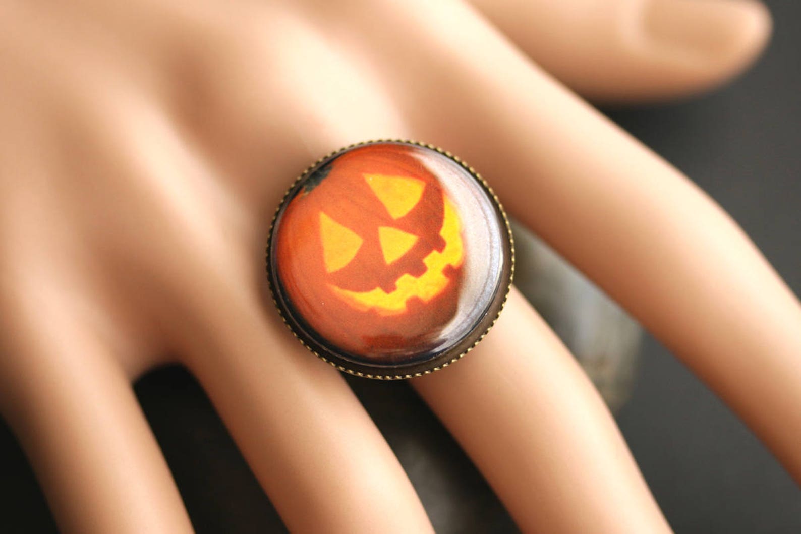 Happy Jack O Lantern Ring. Halloween Ring. Laughing Pumpkin - Etsy