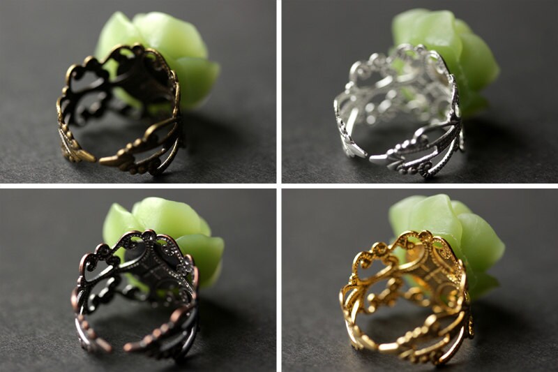 Sage Green Rose Ring. Green Flower Ring. Gold Ring. Silver - Etsy