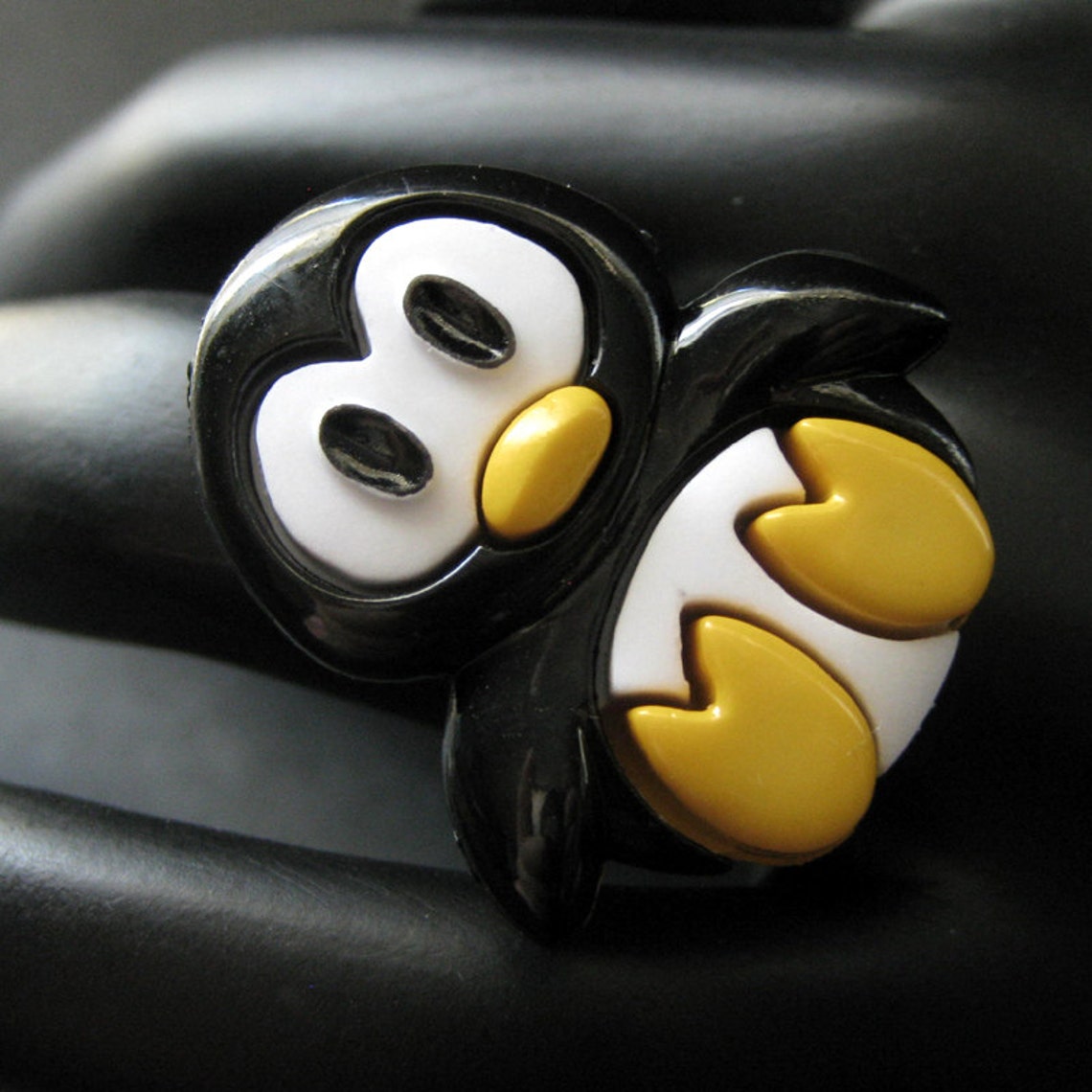 Penguin Ring. Bird Ring. Black and White Ring. Cartoon Penguin - Etsy