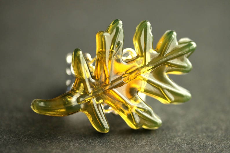 Green Oak Leaf Ring. Autumn Leaf Ring. Fall Leaves Filigree | Etsy