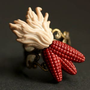 Corn Husk Ring. Autumn Harvest Ring. Food Ring. Fall Jewelry. Corn Cob ...