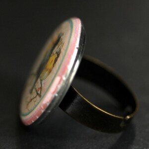 Yellow Bird Ring. Blue Bird Ring. Robin Ring. Graphic Button Ring ...