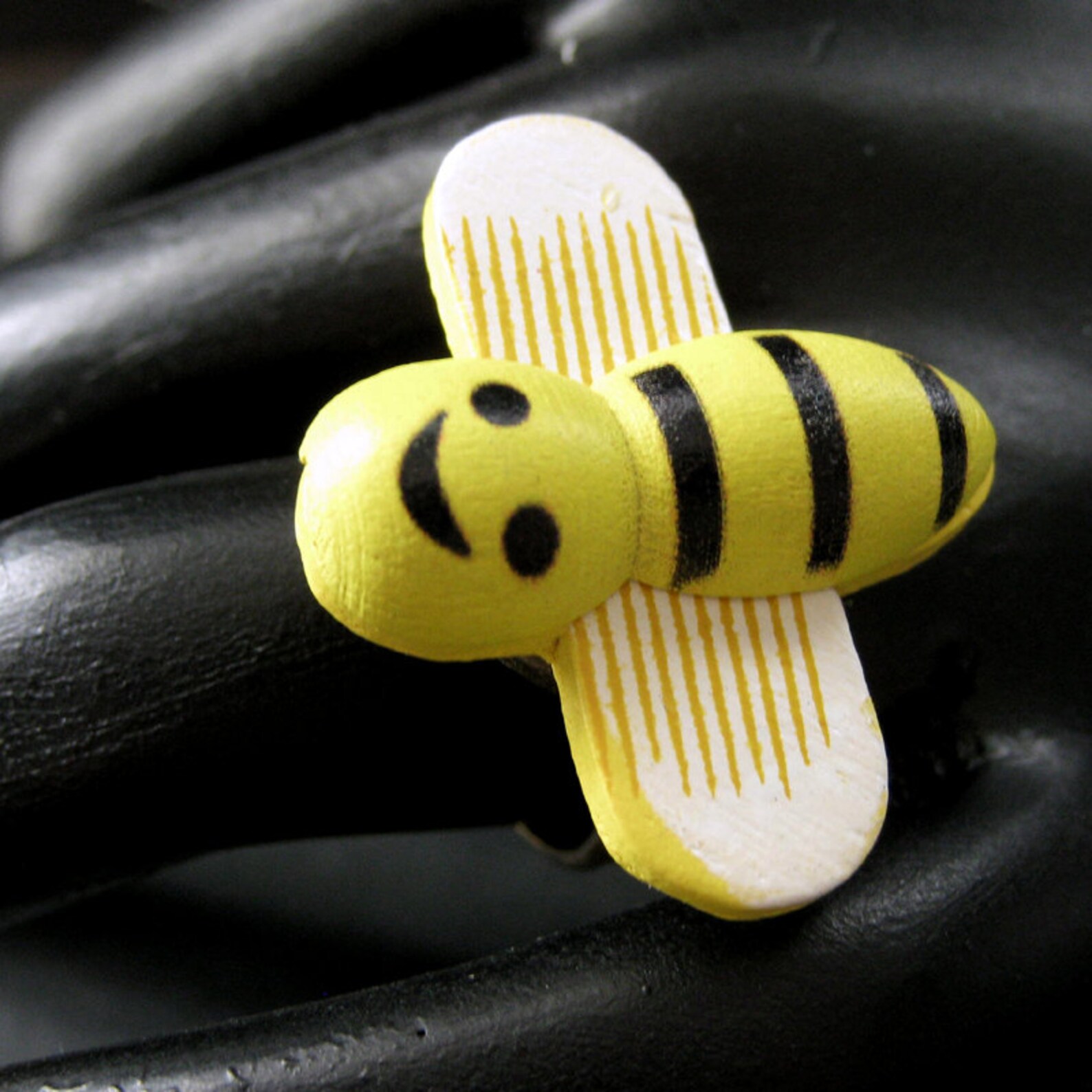 Bumblebee Ring. Yellow Bumble Bee Ring in Bronze. Adjustable Ring ...