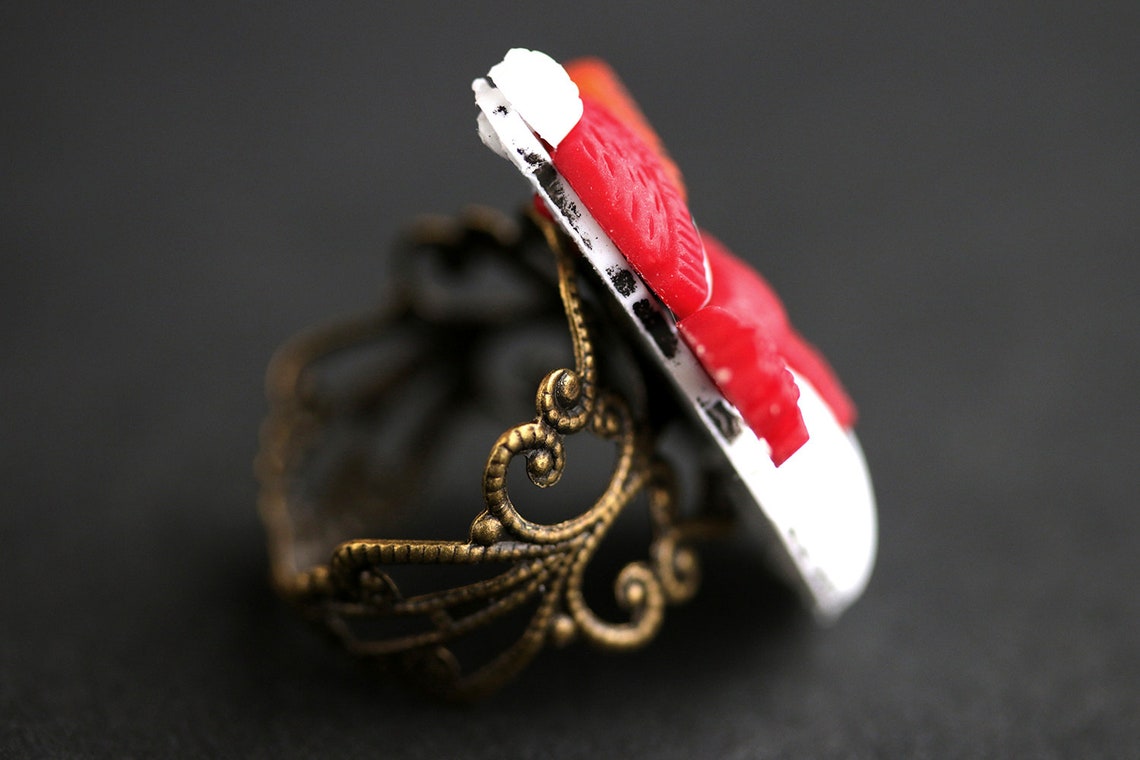 Snowman Ring. Holiday Ring. Winter Ring. Snow Man Ring. Red Ring ...