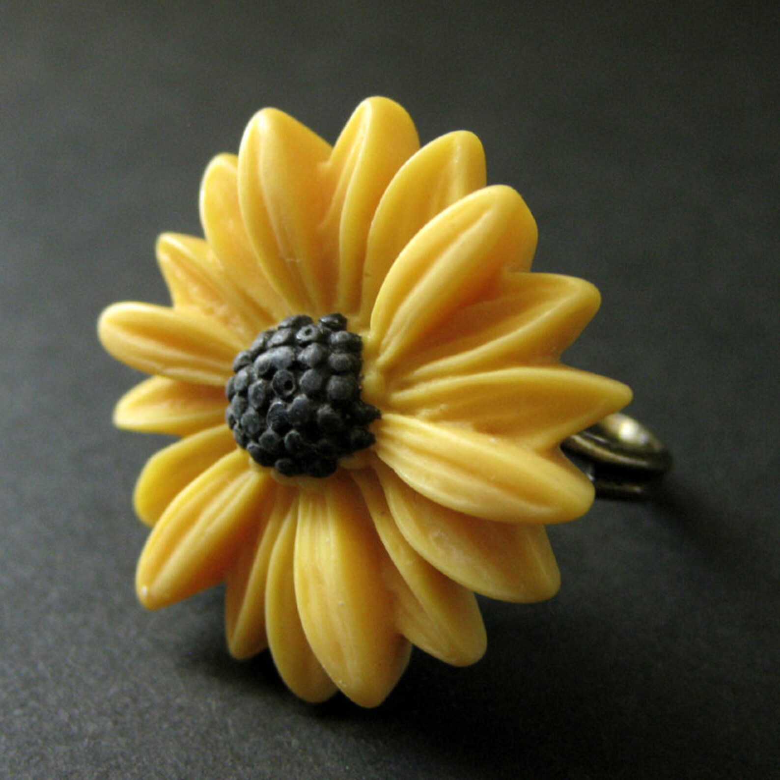 Yellow Sunflower Ring. Yellow Flower Ring. Handmade Ring. Sun - Etsy