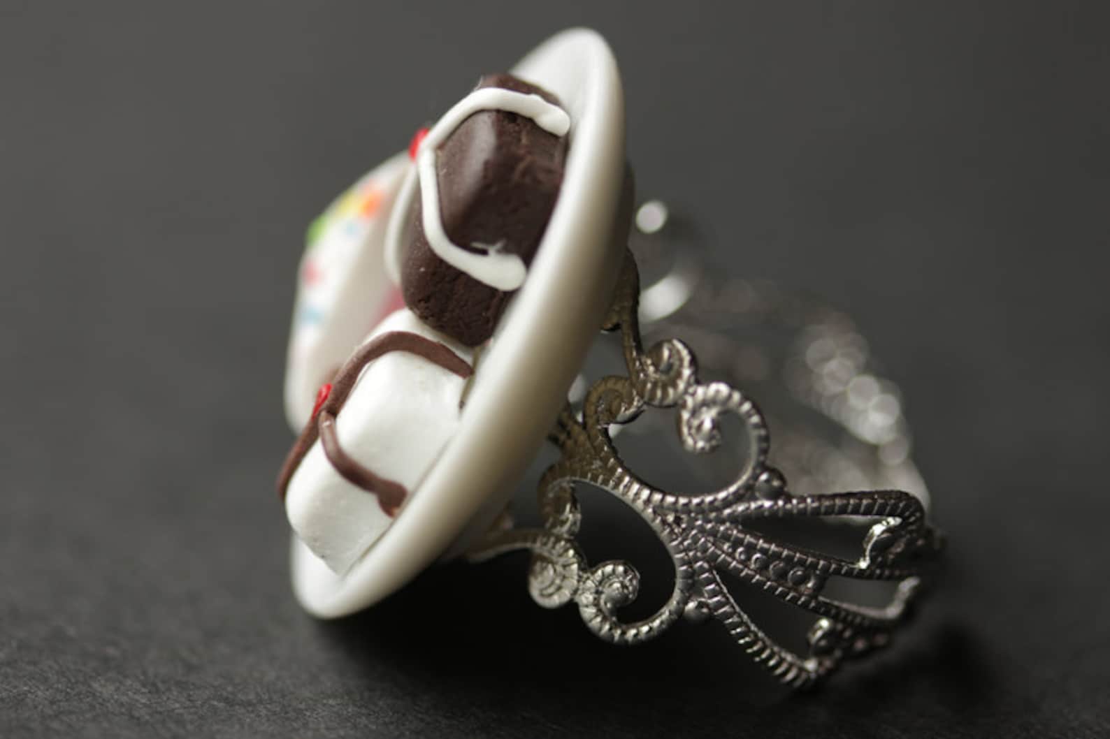 Dessert Ring. Food Ring. Dessert Plate Ring. Cake Ring. Silver | Etsy