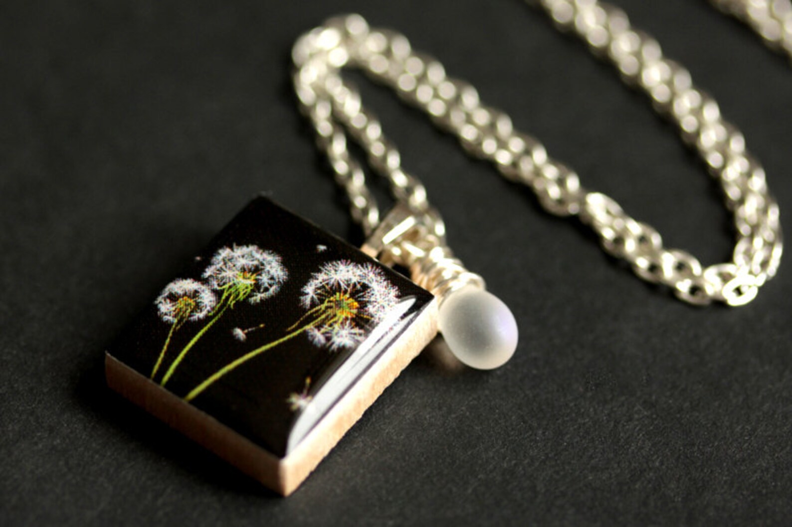 Dandelion Necklace. Make a Wish Necklace. Scrabble Tile Necklace With ...