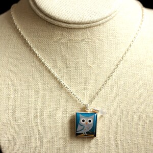 Night Owl Necklace. Gray Owl Necklace. Scrabble Tile Necklace With ...
