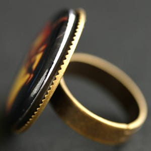 Screaming Jack O'lantern Ring. Halloween Ring. Graphic Button Ring ...