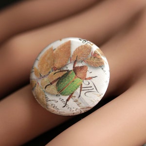 Green Beetle Ring. Bug Ring. Nature Ring. Insect Ring. Entomology Ring ...