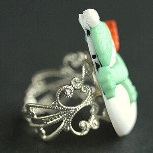 Snowman Ring. Holiday Ring. Winter Ring. Snow Man Ring. Green Ring ...