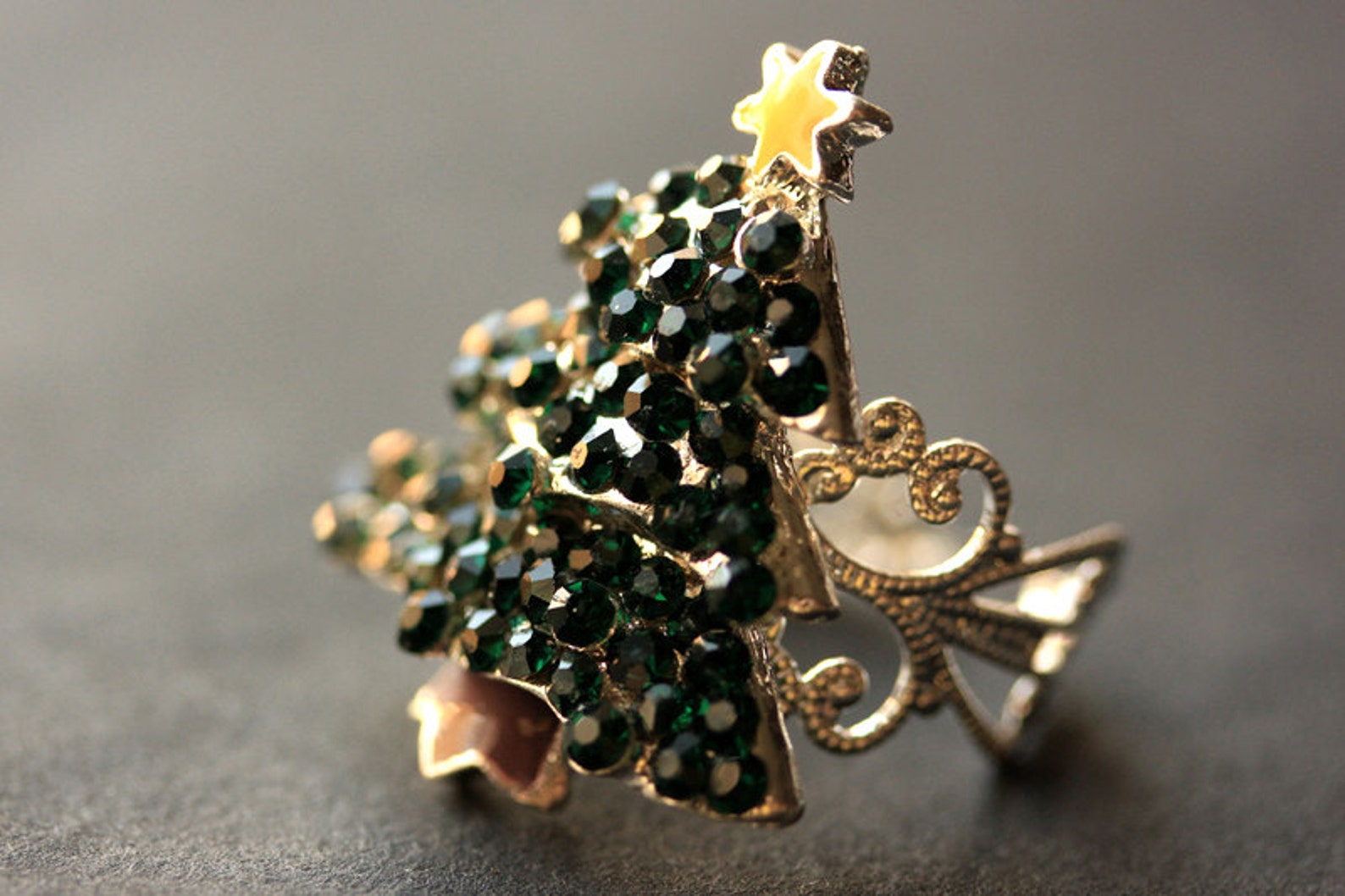 Strass kerstboom ring. Strass Ring. Kerstring. Zilveren Ring. - Etsy ...