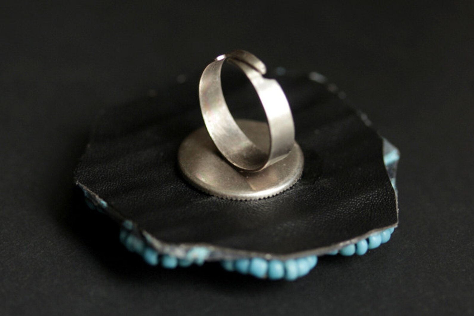 Shell Flower Ring. Shell Beadwork Ring. Shell Ring. Silver Adjustable ...