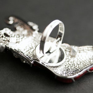 Christmas Stocking Ring. Holiday Ring. Enameled Christmas Ring With ...