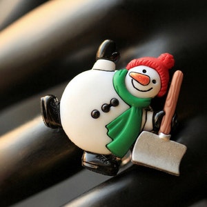 Snowman Ring. Christmas Ring. Winter Ring. Holiday Jewelry. Adjustable ...